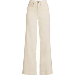 LANDS' END High Waist Jeans mit weitem Bein in Plus-Gr&ouml;&szlig;e, Damen, size: plus, Elfenbein, Elasthan/Baumwoll-Mischung/Polyester-Mischung, by Lands' End