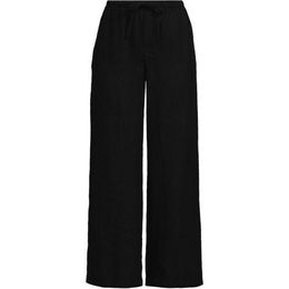 LANDS' END Premium Reinleinen-Schlupfhose in 7/8-L&auml;nge, Damen, size: regular, Schwarz, Leinen, by Lands' End