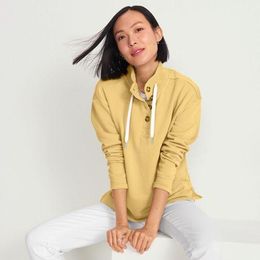 LANDS' END Pullover SERIOUS SWEATS mit Knopfleiste f&uuml;r Damen, Damen, size: regular, Orange, Baumwoll-Mischung/Polyester-Mischung, by Lands' End