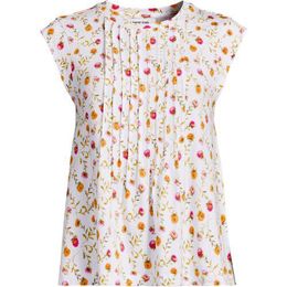 LANDS' END Kurz&auml;rmeliges Biesenshirt aus Baumwolle/Modal-Mix f&uuml;r Damen in Plus-Gr&ouml;&szlig;e, Damen, size: plus, Wei&szlig;, Baumwolle Modal, by Lands' End