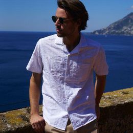 LANDS' END Besticktes Popeline-Hemd f&uuml;r Herren, Herren, size: regular, Wei&szlig;, Baumwolle, by Lands' End