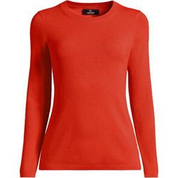 LANDS' END Kaschmir-Pullover mit rundem Ausschnitt, Damen, size: regular, Orange, Kaschmir, by Lands' End