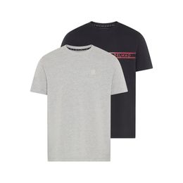 Delmao T-Shirt Herren Gr&ouml;&szlig;e S dunkelblau / hellgrau