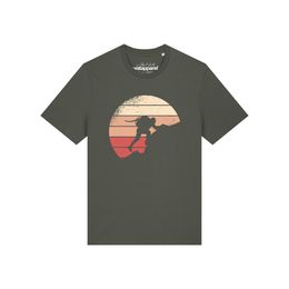 Watapparel T-Shirt 'Mountain Climbing' Herren Gr&ouml;&szlig;e M khaki / pfirsich / pastellorange / rot