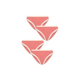 Albero Natur Slip 'Bio-Baumwoll-Slip mit Spitze &ndash; 4er Pack' Damen Gr&ouml;&szlig;e M pink