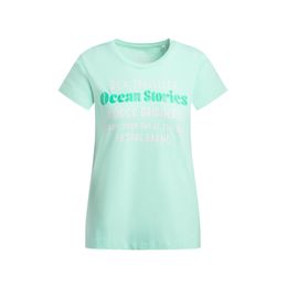 SOCCX T-Shirt Rundhals mit Label Print Damen Gr&ouml;&szlig;e L mint