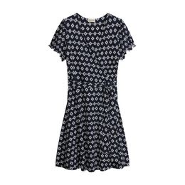 bonprix Kleid Damen Gr&ouml;&szlig;e 44/46 dunkelblau / wei&szlig; Sommerkleid