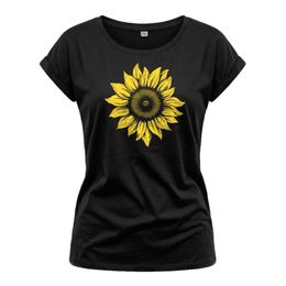Makaya Shirt 'Sonnenblume' Damen Gr&ouml;&szlig;e 4XL schwarz