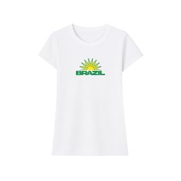 Miss Tee Shirt 'Brazil Vibes' female size XXL Yellow / Grass green / White