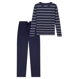 Schiesser Pyjama 'Mix & Relax' Damen Gr&ouml;&szlig;e 4XL dunkelblau / wei&szlig; Sommerkleid