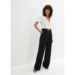 bonprix Overall mit dekorativer Schlie&szlig;e, schwarz, Gr.42, festlicher Overall mit dekorativer Schnalle
