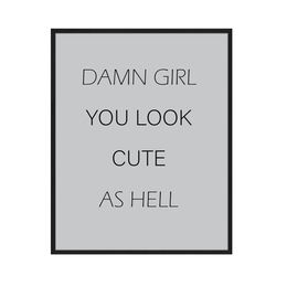 Liv Corday Bild 'Damn Girl' Herren Gr&ouml;&szlig;e 52 x 62 x 2.6 schwarz