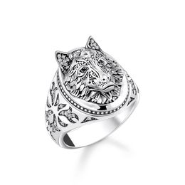 Thomas Sabo Ring 'Wolf' Herren Gr&ouml;&szlig;e 62 silber