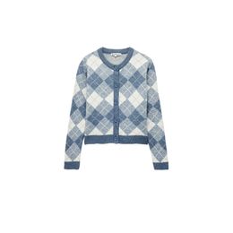 KOTON Strickjacke Damen Gr&ouml;&szlig;e M taubenblau / wei&szlig;