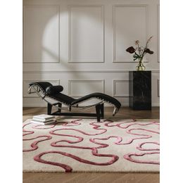 benuta Finest Kurzflor Teppich Keith Beige/Rot 250x350 cm - Moderner Kurzflor-Teppich f&uuml;r Wohnzimmer