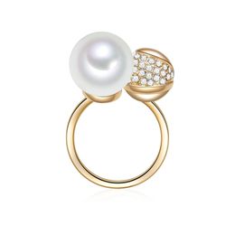 Lulu & Jane Lulu & Jane Ring female size 58 yellow gold / White