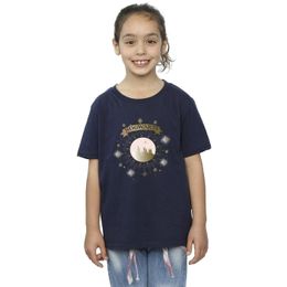 Harry Potter - "Hogwarts" T-Shirt f&uuml;r M&auml;dchen (Marineblau)