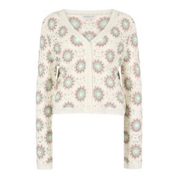 Apricot Crochet Circles Cardigan ' ' Damen Gr&ouml;&szlig;e M creme