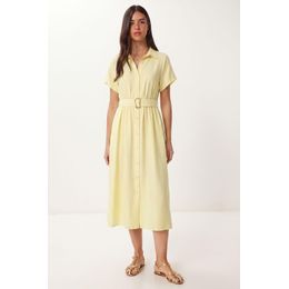 Gekn&ouml;pftes Popeline-Hemd Midi-Kleid