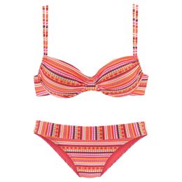 Lascana Bikini female size S Light blue / Orange / Pink / White