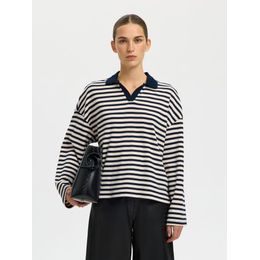 Selected Poloshirt Damen Gr&ouml;&szlig;e S navy / offwhite