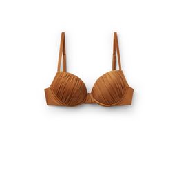 Calzedonia Bikinitop 'Shiny Satin' Damen Gr&ouml;&szlig;e 65/70 karamell