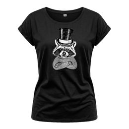 Makaya Shirt 'Waschb&auml;r Hut' Damen Gr&ouml;&szlig;e XXXL schwarz