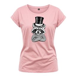 Makaya Shirt 'Waschb&auml;r Hut' Damen Gr&ouml;&szlig;e M pink