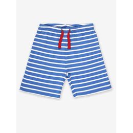 Toby Tiger Hose 'Bio-Baumwoll Kinder Shorts mit blauen Streifen' Gr&ouml;&szlig;e 80 blau