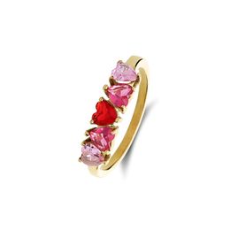 Lucardi Ring Damen Gr&ouml;&szlig;e 60 gold / rosa / rot