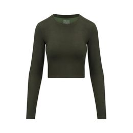 Hey Honey Sporttop 'Longsleeve Cropped Always Dressed' Damen Gr&ouml;&szlig;e L dunkelgr&uuml;n