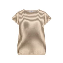 Cecil T-Shirt mit Boat Neck und Struktur Damen Gr&ouml;&szlig;e XS beige