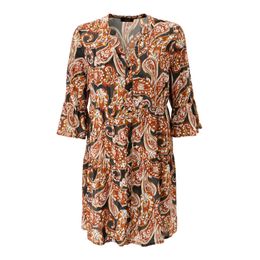 Aniston Kleid Damen Gr&ouml;&szlig;e 50 orange / schwarz / wei&szlig; Sommerkleid