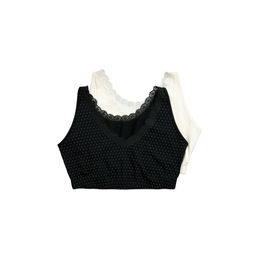 Ulla Popken Bustier Damen Gr&ouml;&szlig;e 100/105 schwarz / wollwei&szlig;