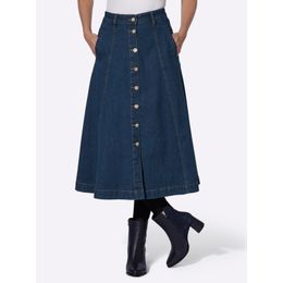 WITT Damen Jeansrock in ausgestellter Bahnenform, blue-stone-washed, Gr&ouml;&szlig;e 20