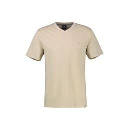 Lerros T-Shirt aus Baumwoll-Leinen-Mix in moderner 2-Tone-Optik Herren Gr&ouml;&szlig;e M beige