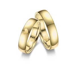 Marrya Ring 'MARRYA ES-30 Ehering aus Edelstahl - Gold plattiert' Damen Gr&ouml;&szlig;e 72 goldgelb