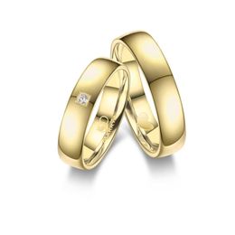 Marrya Ring 'MARRYA ES-30 Ehering aus Edelstahl - Gold plattiert' Damen Gr&ouml;&szlig;e 58 gold