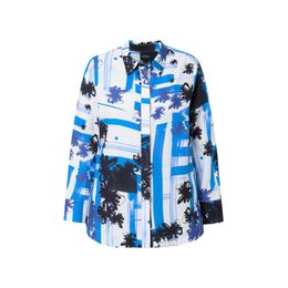 Ulla Popken Bluse Damen Gr&ouml;&szlig;e L/XL blau / schwarz / wei&szlig;