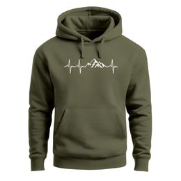 Neverless Sweatshirt 'Berg Herzschlag' Herren Gr&ouml;&szlig;e 4XL gr&uuml;n