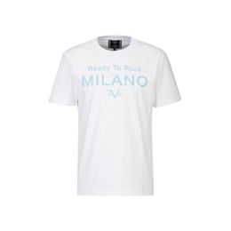 19V69 ITALIA Shirt 'Rafael Ready To Rock' male size XL Light blue / White
