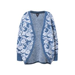 Ulla Popken Strickjacke Damen Gr&ouml;&szlig;e M/L hellblau / wei&szlig;
