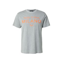 19V69 Italia T-Shirt 'Rafael Ready To Rock' Herren Gr&ouml;&szlig;e S graumeliert / orange