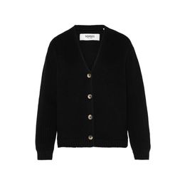 Senses.the Label Kurz-Cardigan in Rippstrick Damen Gr&ouml;&szlig;e XS schwarz
