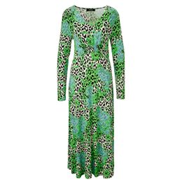 Aniston Selected Kleid Damen Gr&ouml;&szlig;e 44 gr&uuml;n / schwarz / wollwei&szlig; Sommerkleid