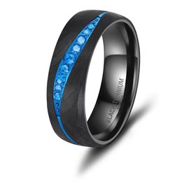 MARRYA Ring 'MARRYA Ehering BT-17 Black Titanium Ocean Blue Edition' female size 62 Ultramarine blue