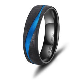 Marrya Ring 'MARRYA Ehering BT-17 Black Titanium Ocean Blue Edition' Damen Gr&ouml;&szlig;e 49 schwarz