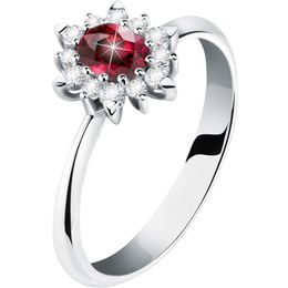 Christ Ring Damen Gr&ouml;&szlig;e 54 rot / silber