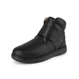 Tiestra Stiefel 'TIESTRA Men&rsquo;s Extra Wide Winter Boots with Velcro Strap Warm Lined Leather Ankle Shoes for Elderly & Diabetic Feet Non-Slip 