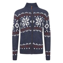 !Solid Strickjacke 'Noran' Herren Gr&ouml;&szlig;e XXL dunkelblau / dunkelrot / wei&szlig;